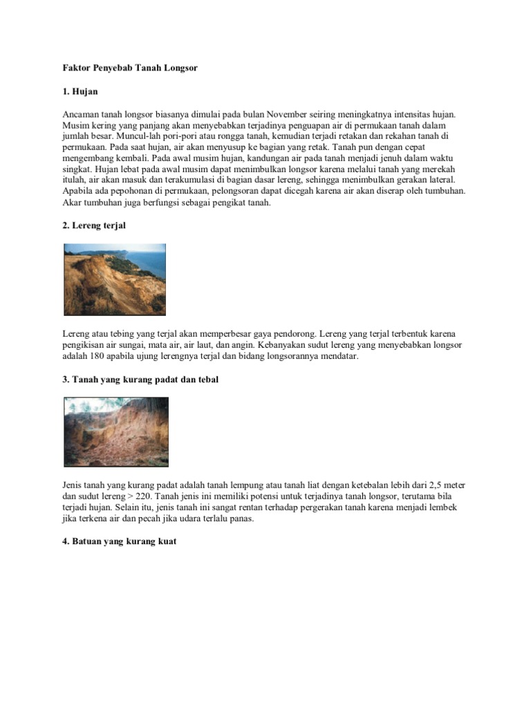 Faktor Penyebab Tanah Longsor | PDF