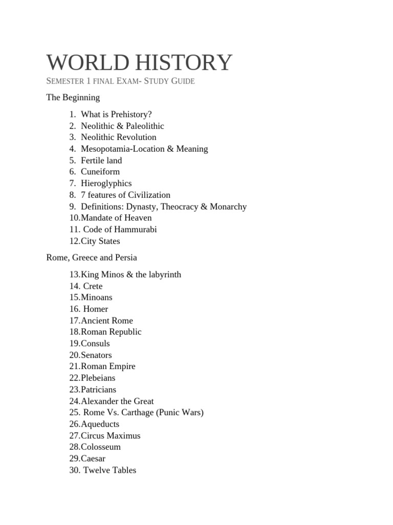 Final Exam Study Guide-WH23 | PDF | Achaemenid Empire | Ancient Rome