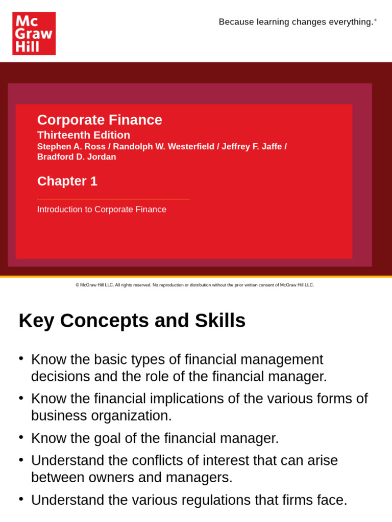 Ross Corporate 13e PPT CH01 Accessible | PDF | Limited Liability Company | Equity (Finance)