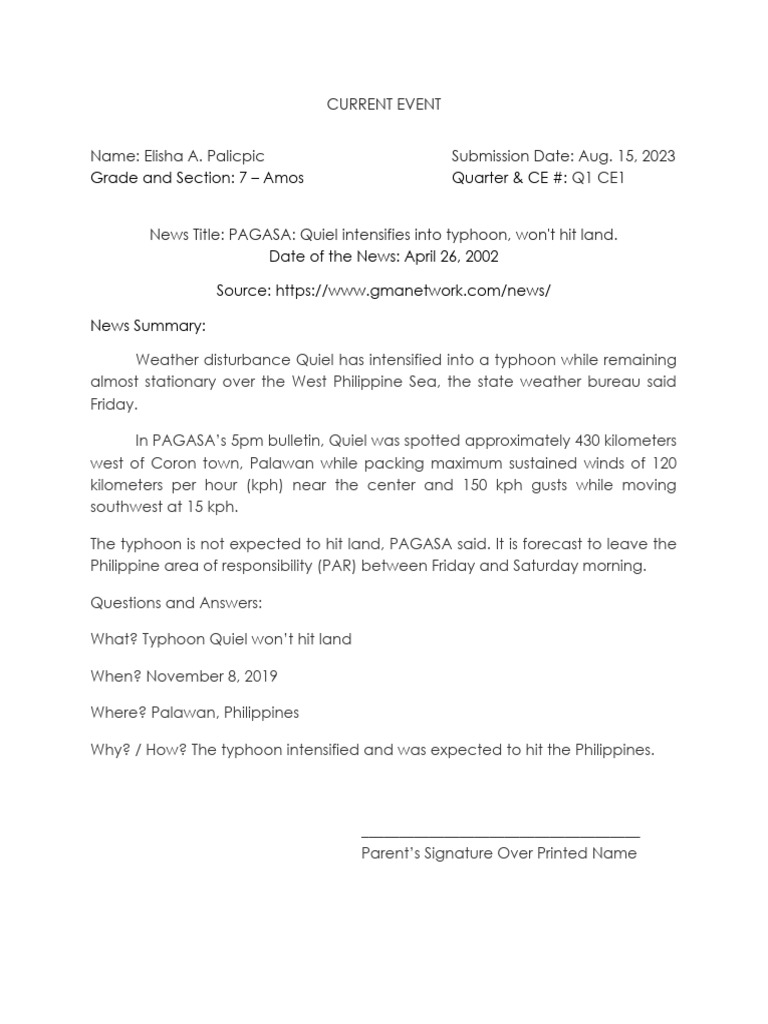 Current Event Template (2) | PDF