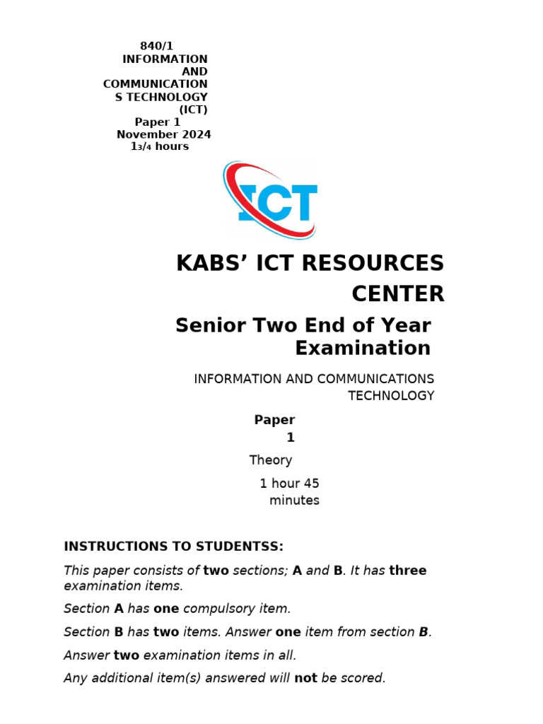 S2 KABS ICT 1 RESOURCE (1) | PDF | Educational Technology | Information