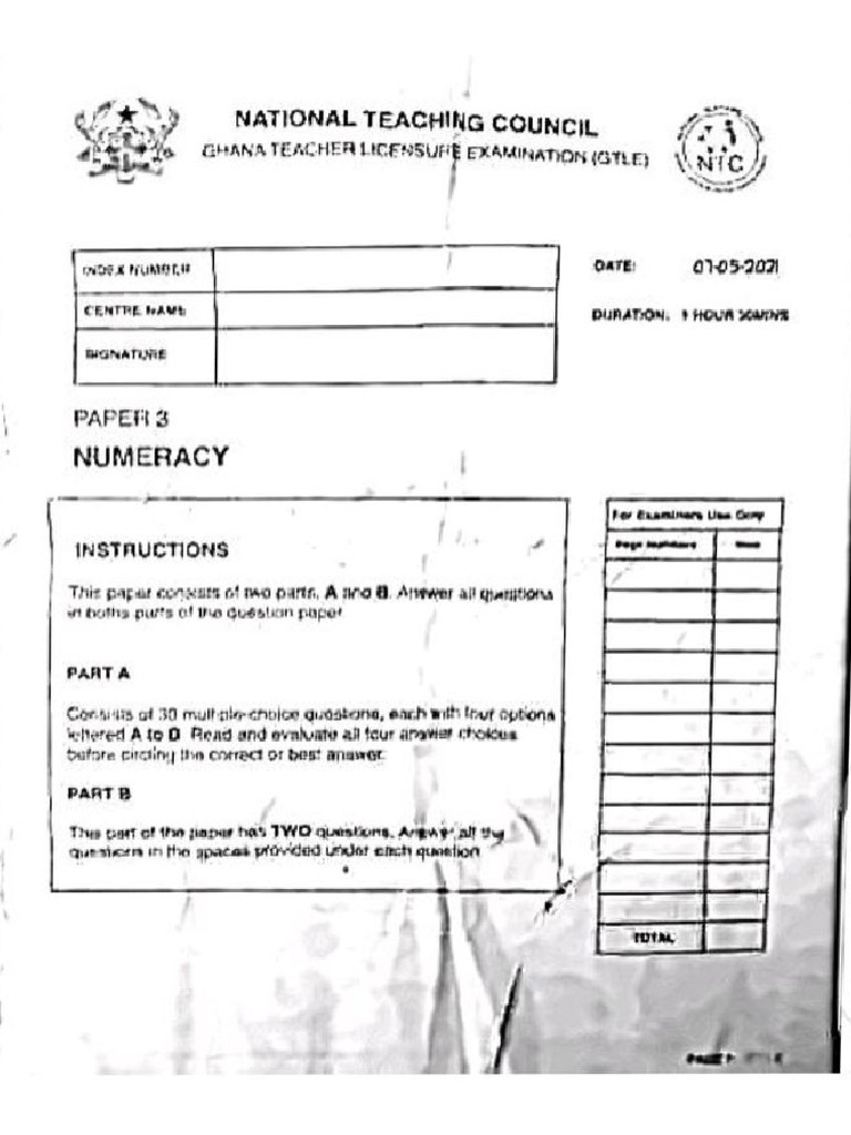 NTC Numeracy 2021 PDF | PDF