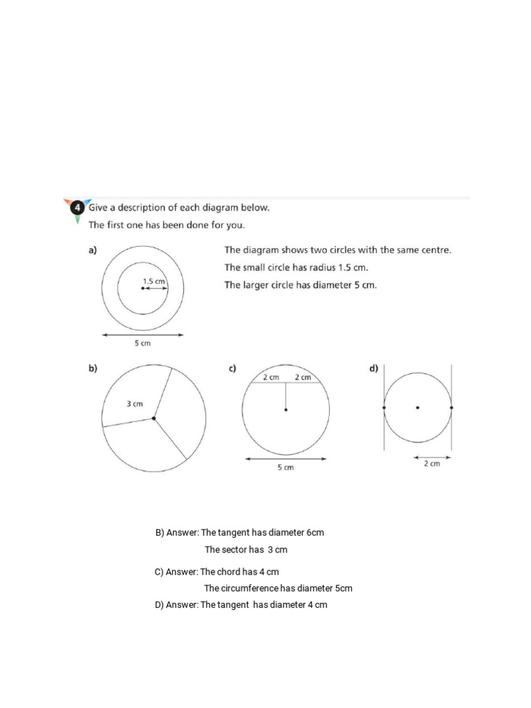 Y6 Math Homework: Circles Concepts | PDF