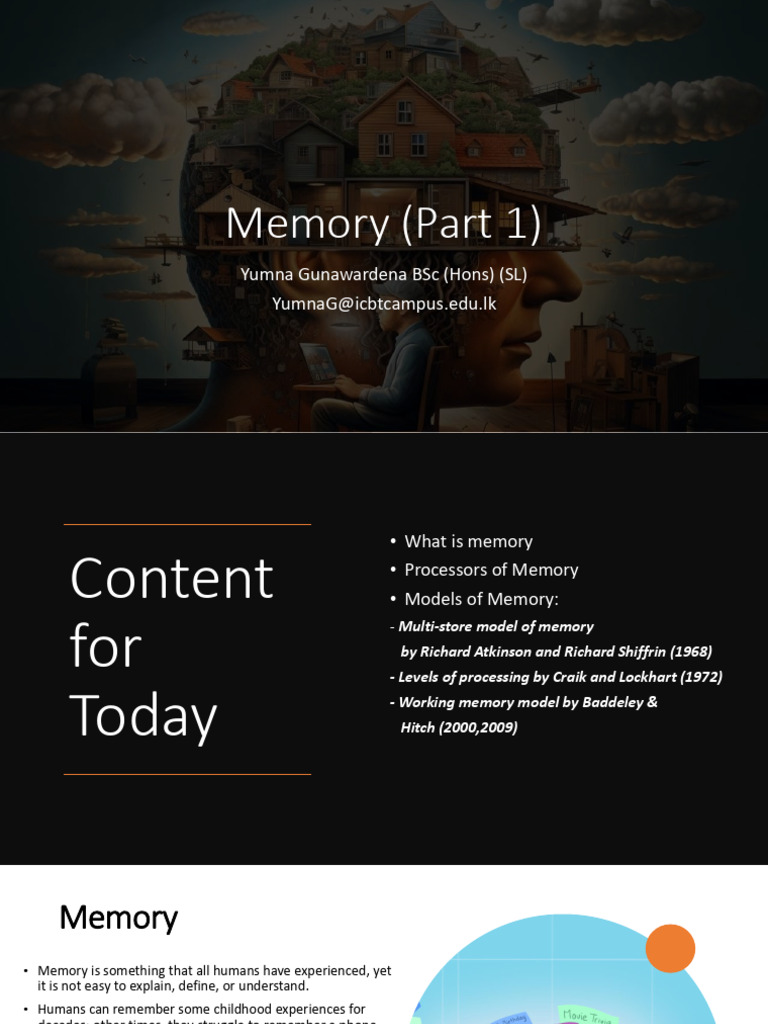 Cognitive Psychology - Lec 6 | PDF | Memory | Long Term Memory