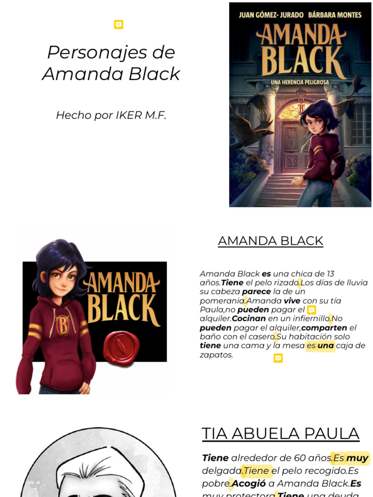 Personajes de Amanda Black (1) | PDF