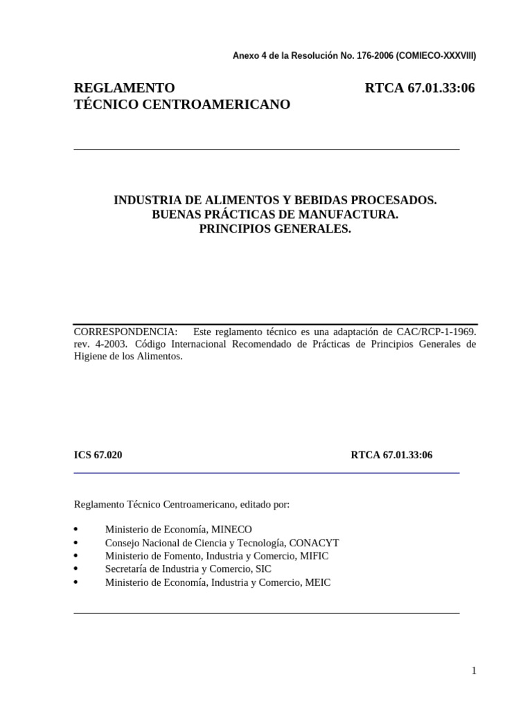 Rtca Anexo 33 | PDF | Agua | Alimentos