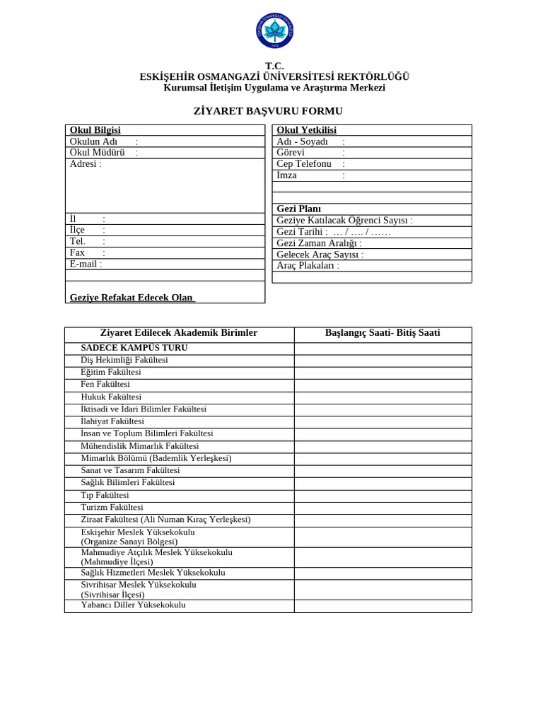 Ziyaret - Formu 2 - Kopya | PDF