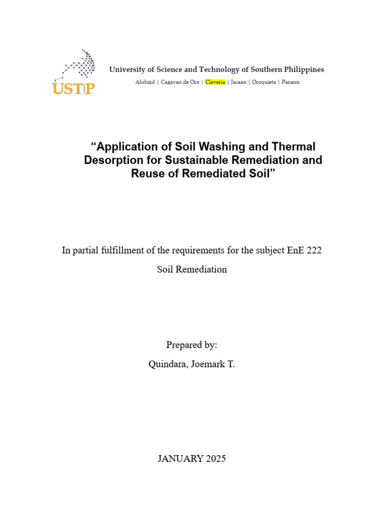 Soil Washing for Sustainable Remediation | PDF | Environmental ...