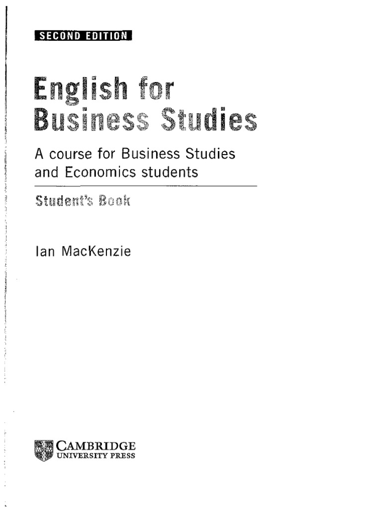English for Business Studies A4 I.mackenzie 2004 | PDF