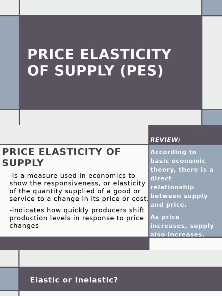 Price Elasticity of Supply | PDF | Elasticity (Economics) | Supply ...