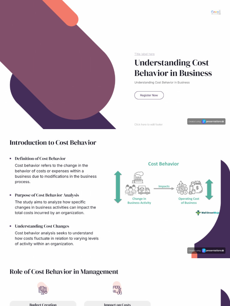 Understanding Cost Behavior in Business | PDF