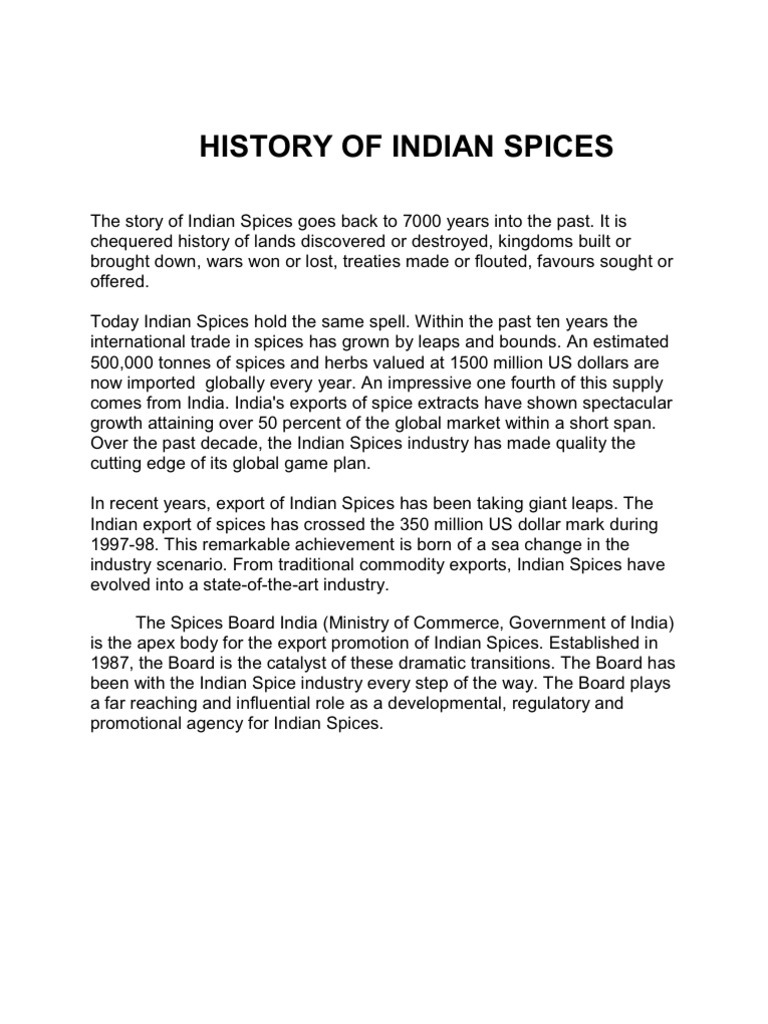 History of Indian Spices: C C C C C C | Download Free PDF | Curry ...