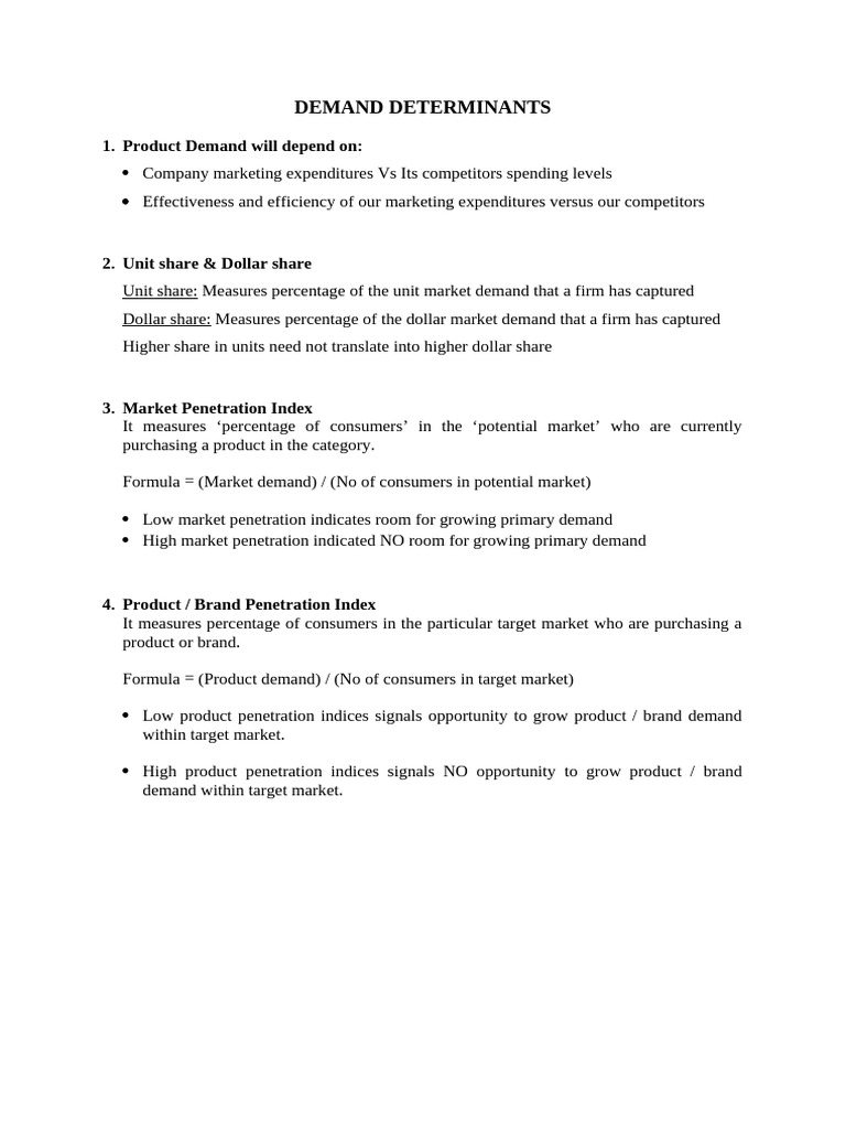 Demand Determinants | PDF