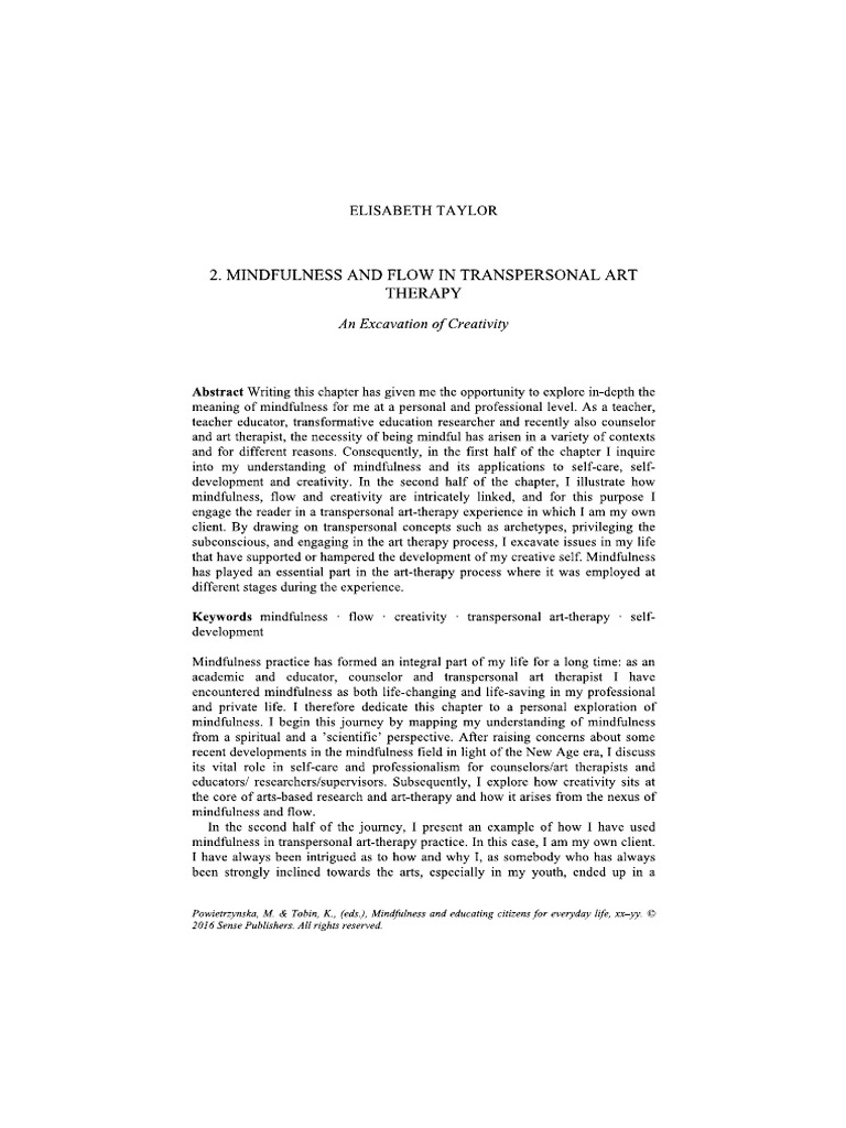TRanspersonal Art Therapy Mindfulness Flow | PDF