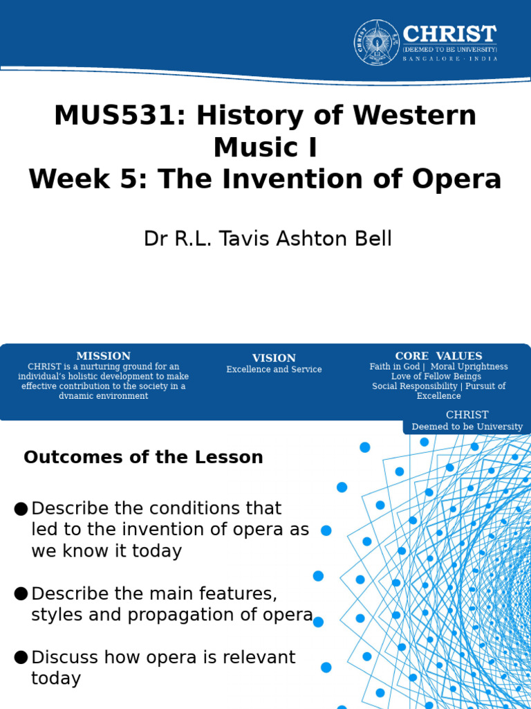 2022 MUS531 Week 5 - The Invention of Opera | PDF | Opera | Vocal Music