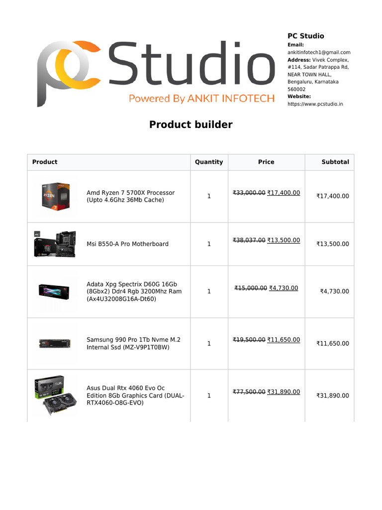 Product Builder | PDF | Computer Hardware | Computer Architecture