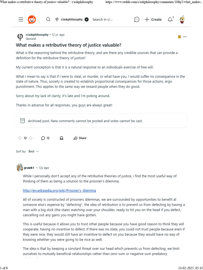 What Makes A Retributive Theory of Justice Valuable - R - Askphilosophy ...