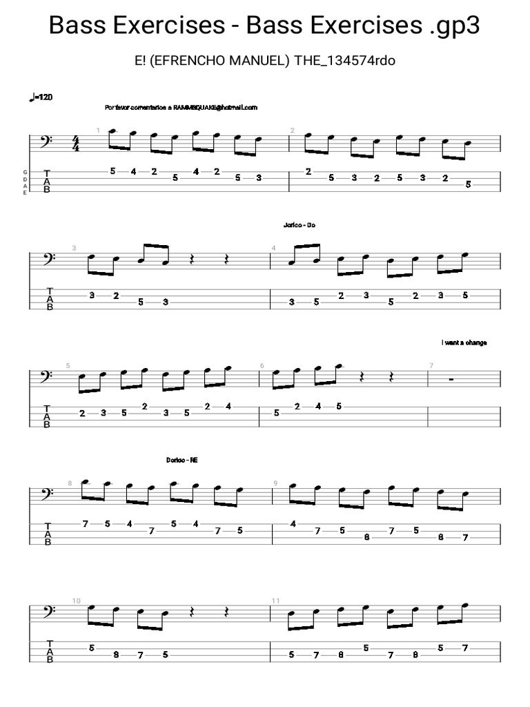 Bass Exercises - Bass Exercises | PDF