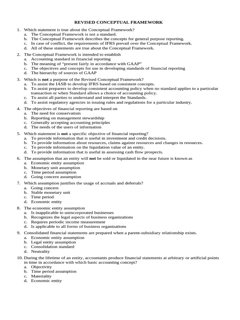 Week 1 - FAR - Revised Conceptual Framework | PDF | International ...
