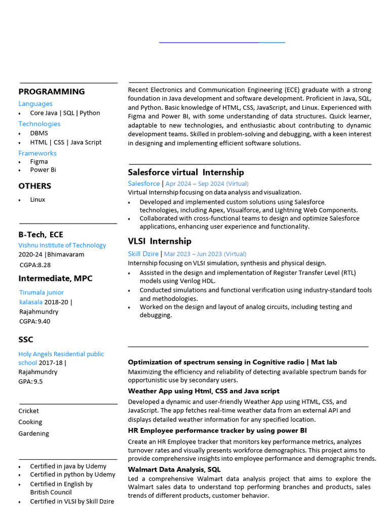 Veerendra.resume[1] (4) | PDF | Hardware Description Language | Computing