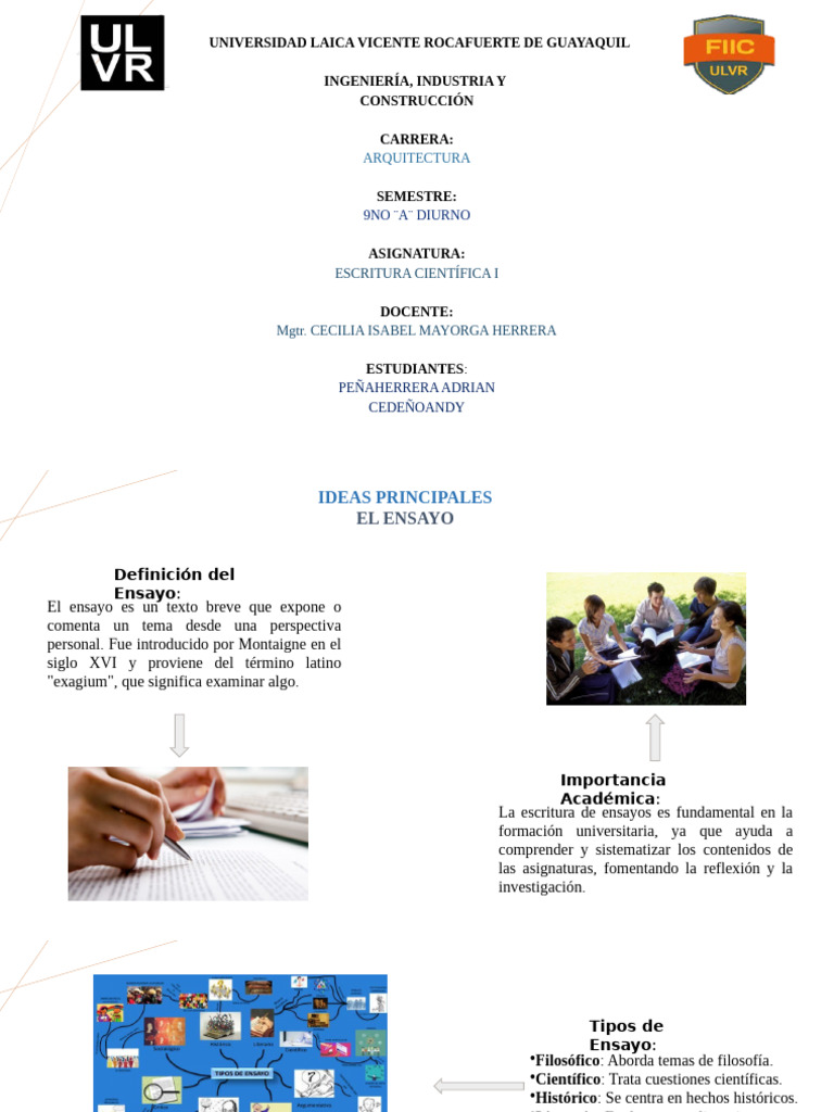 Ideas Principales El Ensayo - Binas | PDF | Ensayos | Comunicación humana