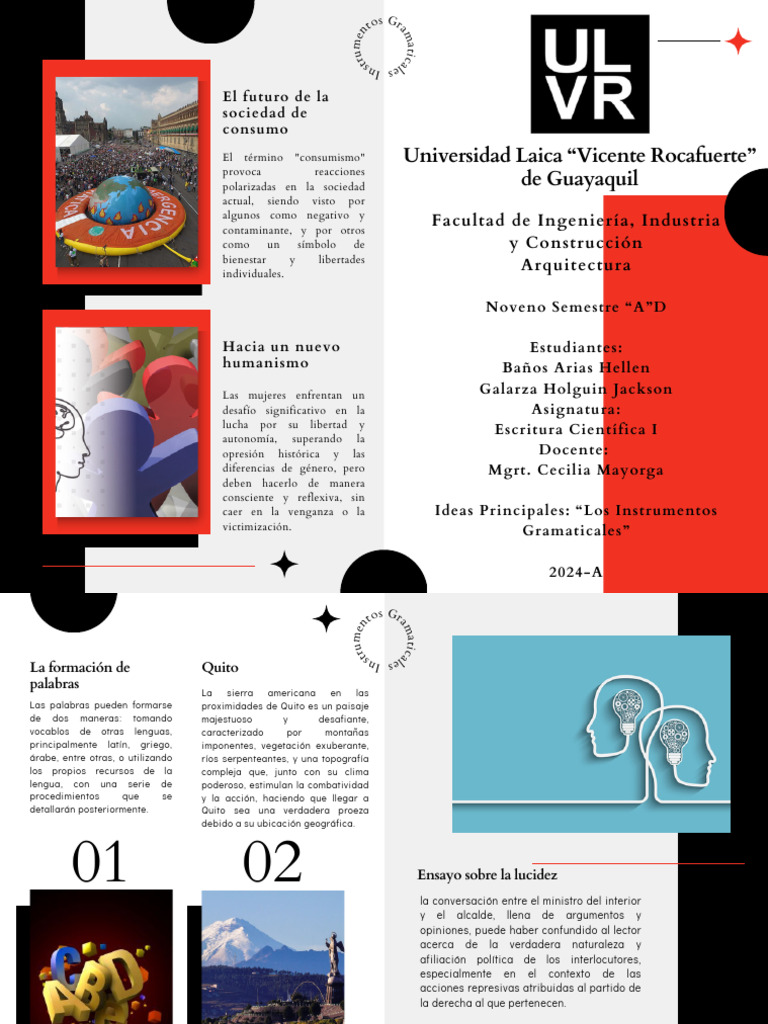 Diptico con las ideas principales del tema “LOS INSTRUMENTOS ...