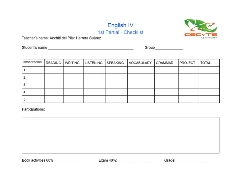 Checklist - 1st Partial | PDF