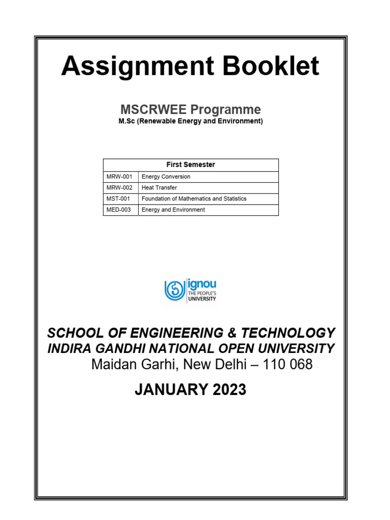 SEM 1 Assignments 2023 | PDF | Thermal Conduction | Heat