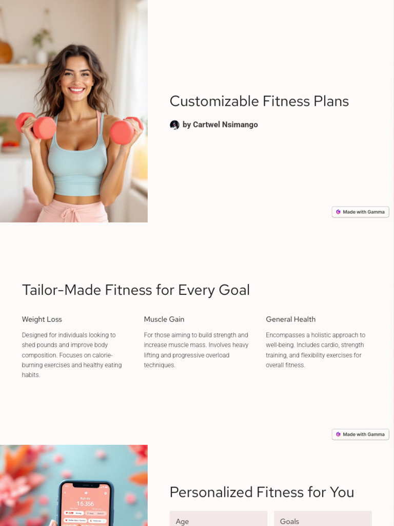 Customizable Fitness Plans for All Goals | PDF | Physical Fitness ...
