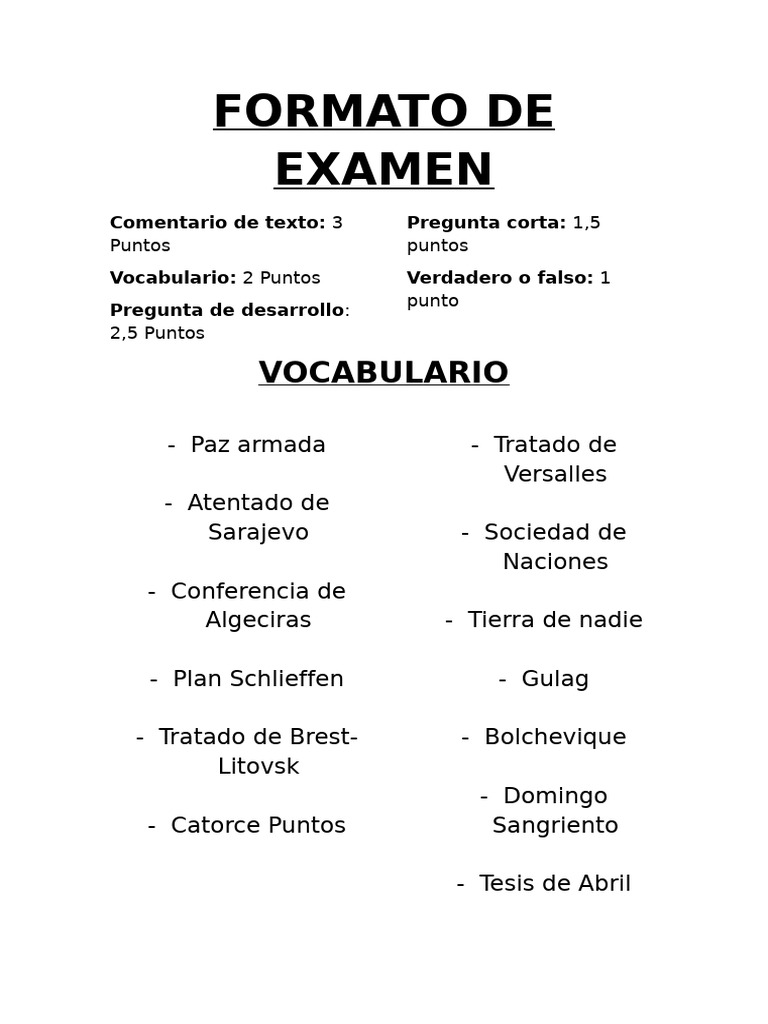 Formato Examen | PDF