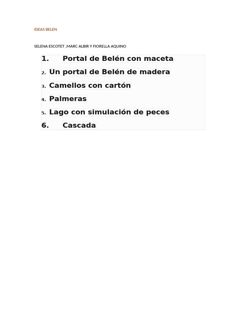 Ideas Belen | PDF