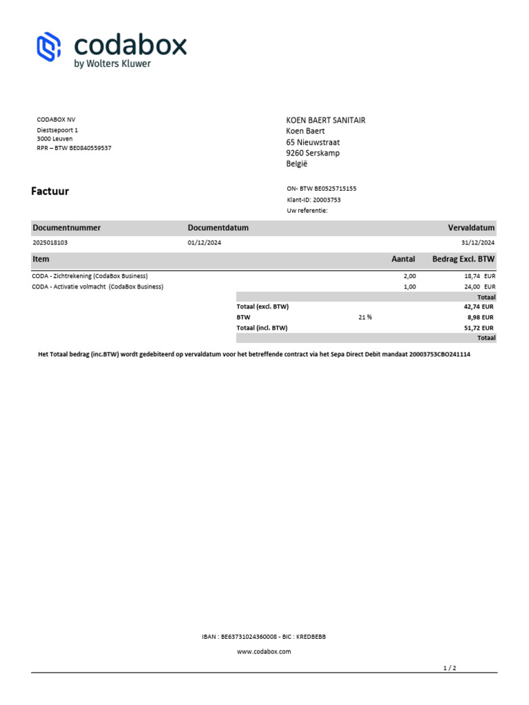 Invoice 2025018103 | PDF
