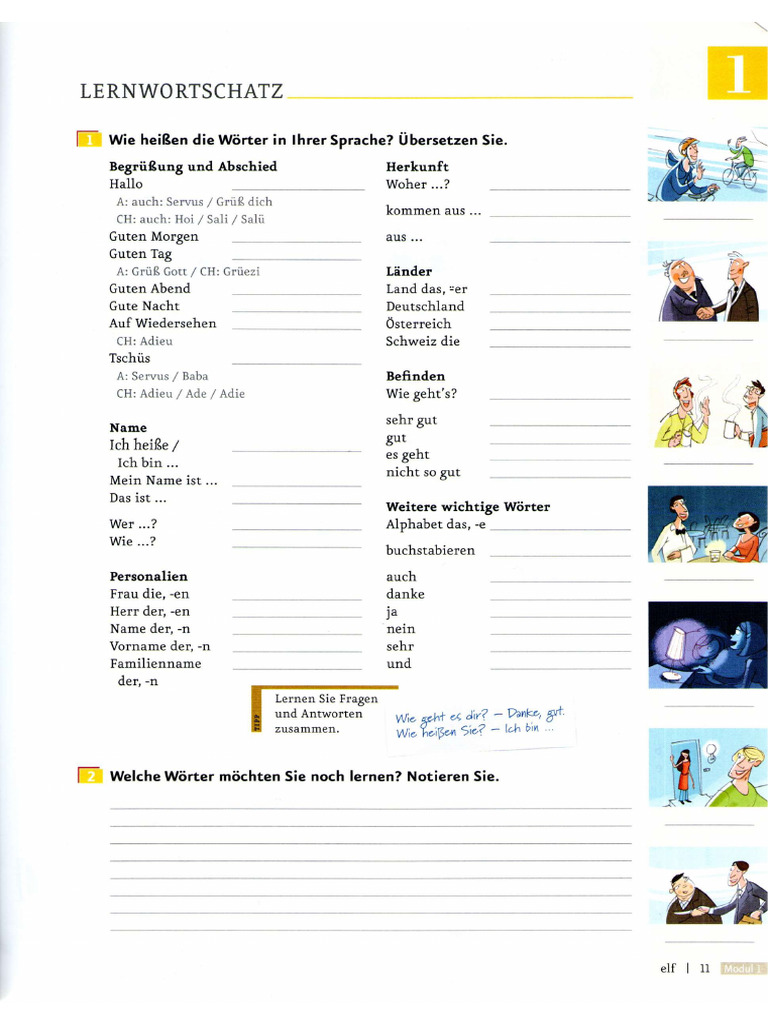 Wortschatz A1.1 | PDF