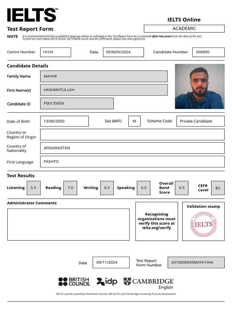 IELTS Test Report Summary 2024 | PDF