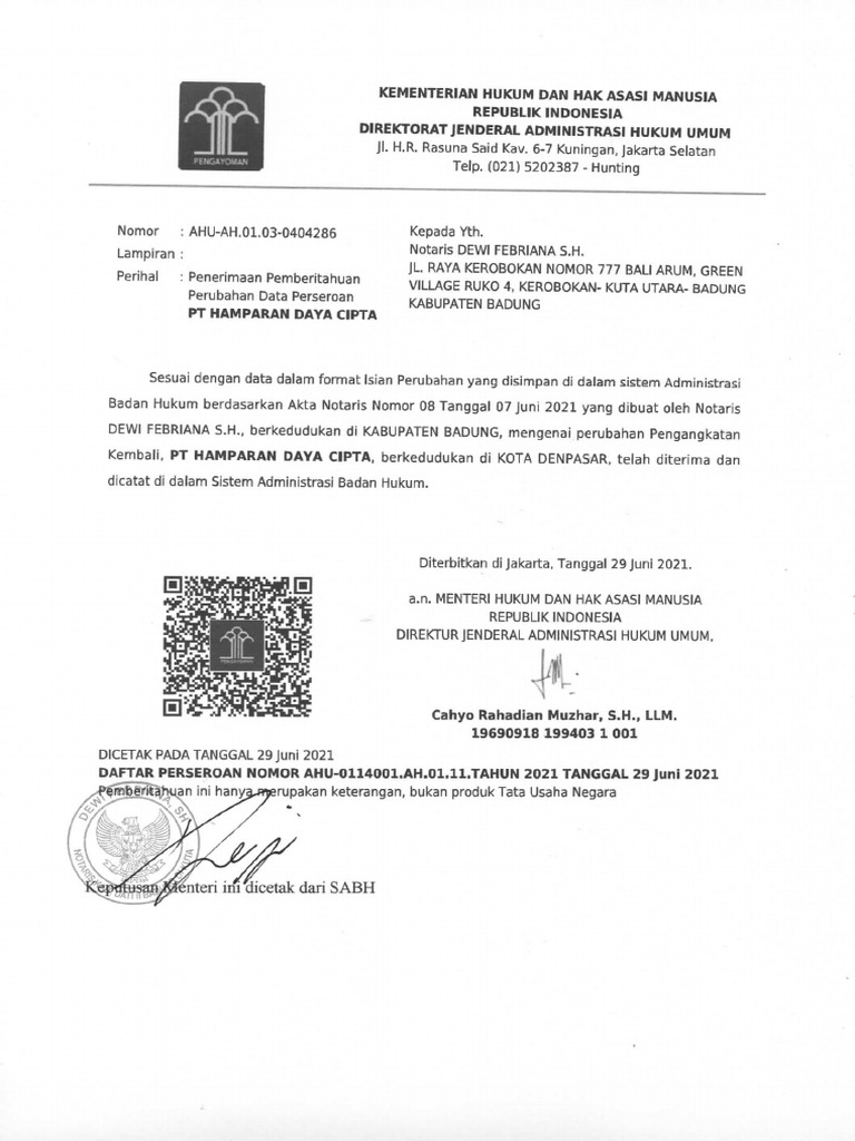 SK Perubahan - Removed | PDF