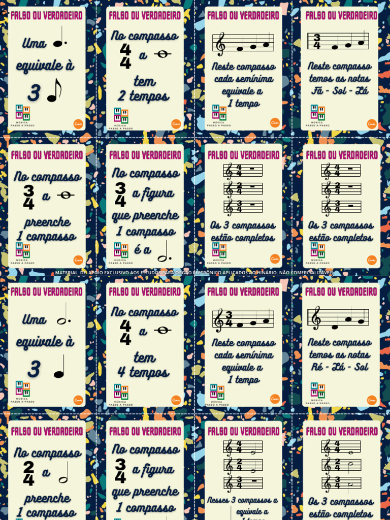 A Figura Da Colcheia e Exercícios 2 Ao 5 - Falso Ou Verdadeiro ...