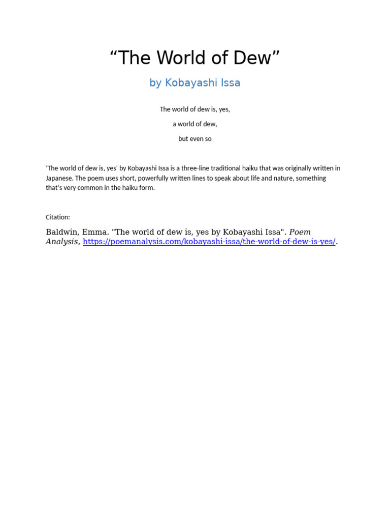 The World of Dew | PDF