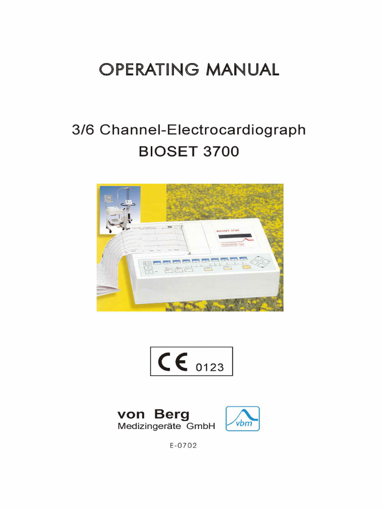 Von Berg Bioset 3700 ECG User Manual | PDF | Computer Keyboard | Electrocardiography