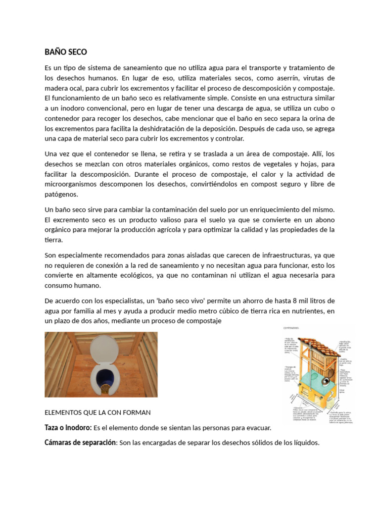 Baño Seco | PDF | Agua | Compost