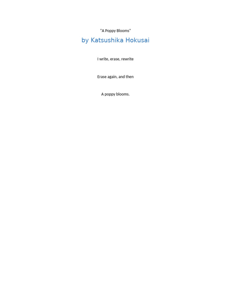 A Poppy Blooms | PDF