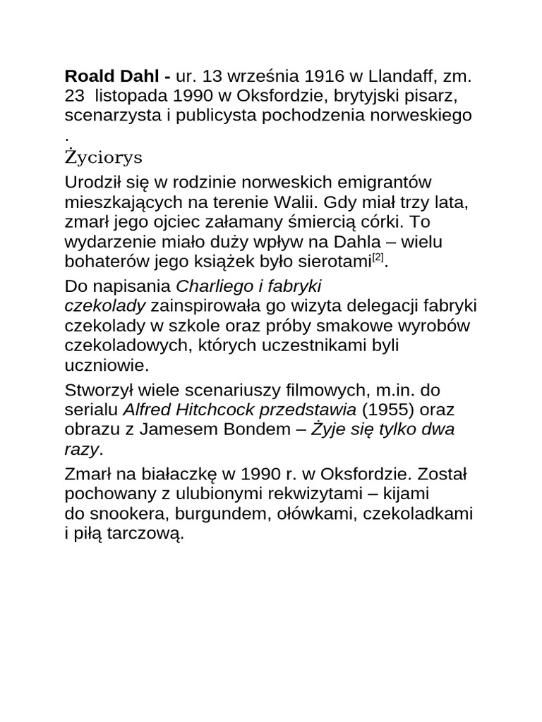 Roald Dahl | PDF