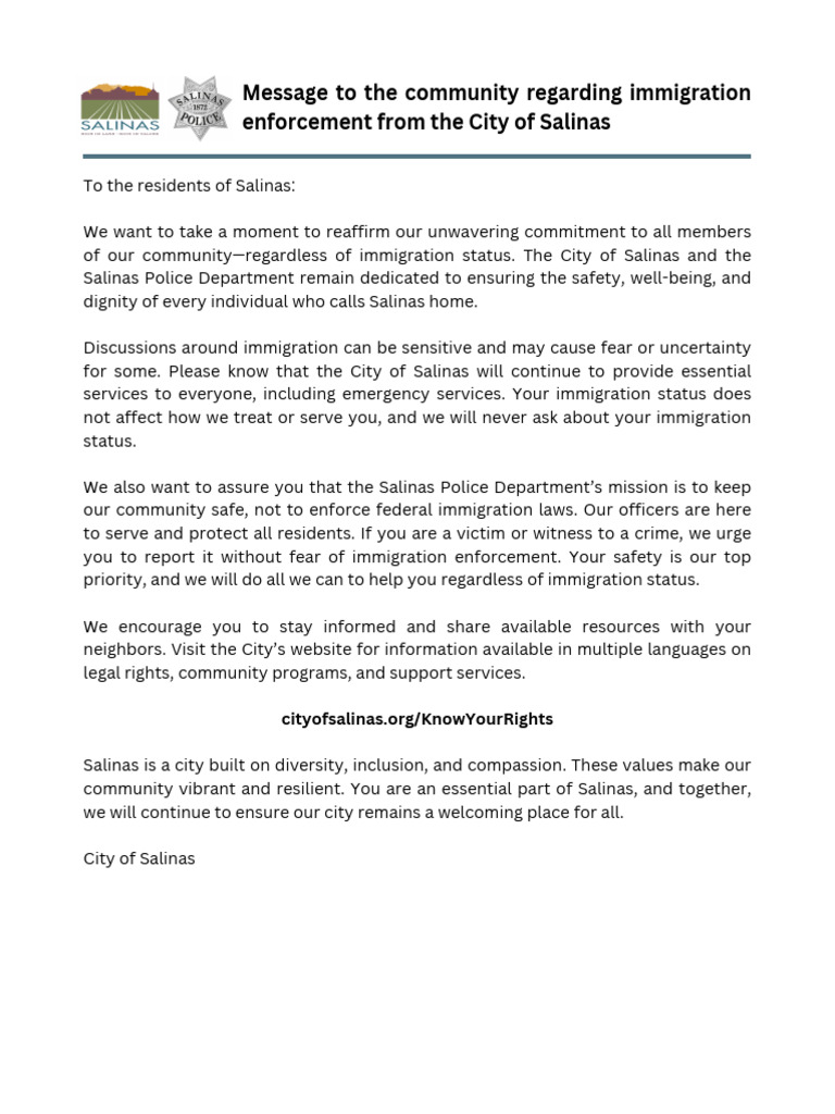 Message To The Community and FAQs | PDF | Emigration, Immigration, and ...