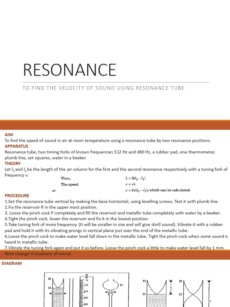 Class 11 Expt - No. 9 Resonance | PDF | Sound | Resonance