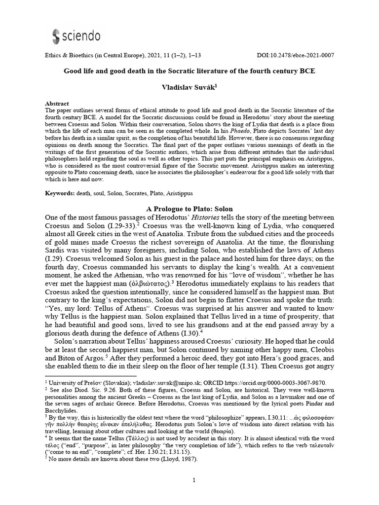 Socratic Views on Good Life and Death | PDF | Socrates | Plato