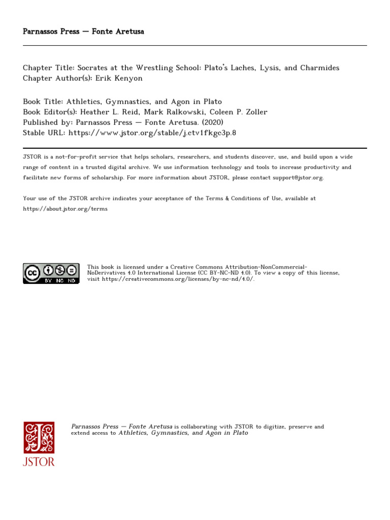 La Palestra en Laques, Cármides y Lisis | PDF | Socrates | Plato