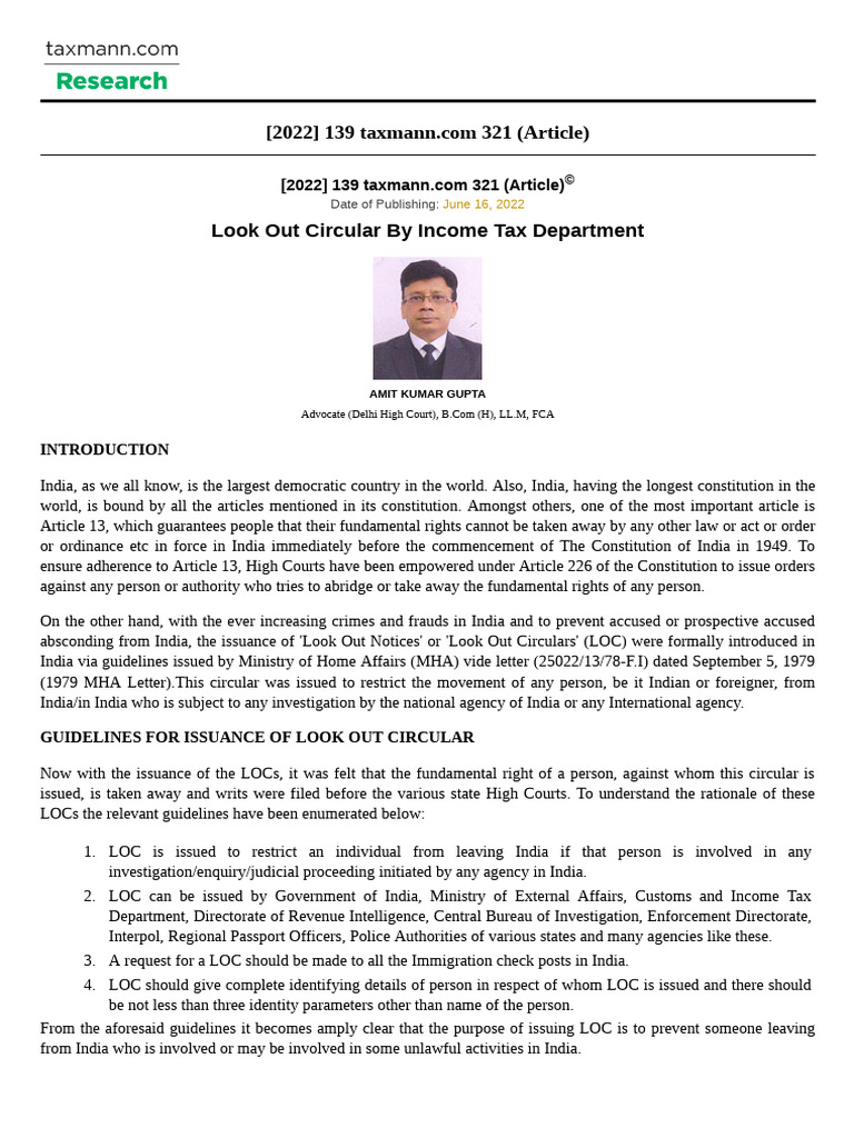 2022 06 16T00 00 2022 139 Taxmann Com 321 Article Look Out Circular by ...