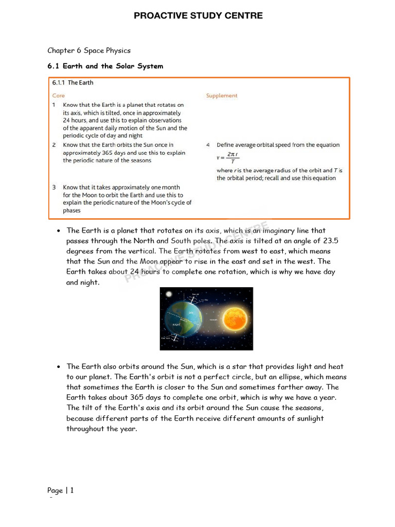 IGCSE Physics: Space and Solar System | PDF | Planets | Stars