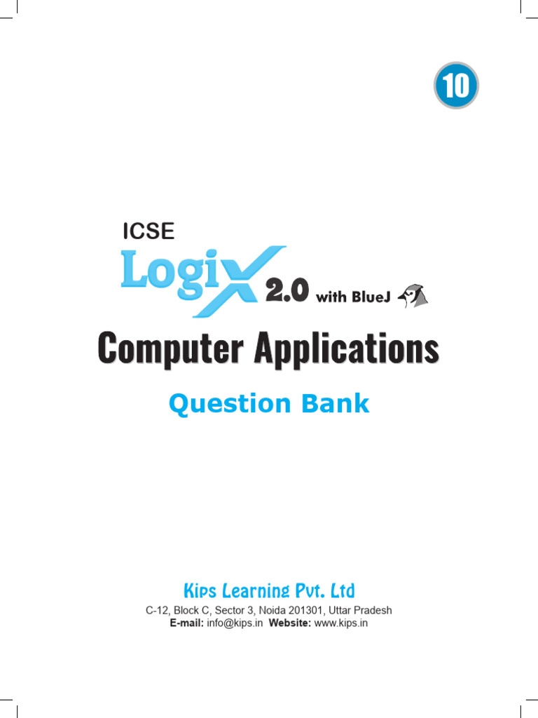 Logix - Book - 10 - Question - Bank - With AR Questions | PDF | Java ...