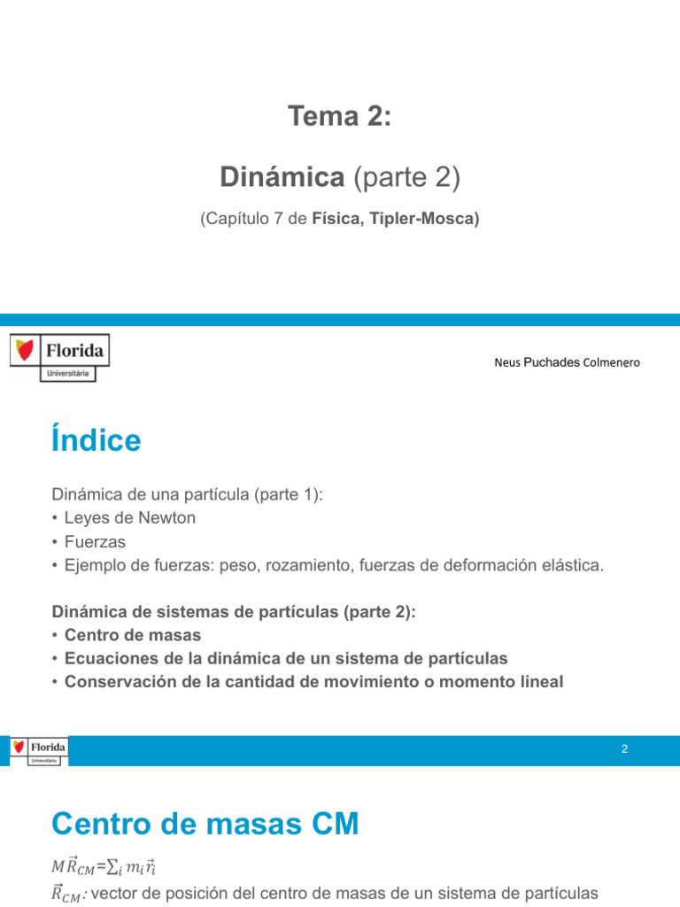 Tema2 DinÃ¡mica Parte2 Video FINAL | PDF