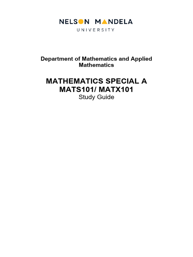 Mathematics Special a Study Guide 2024 | PDF | If And Only If | Numbers